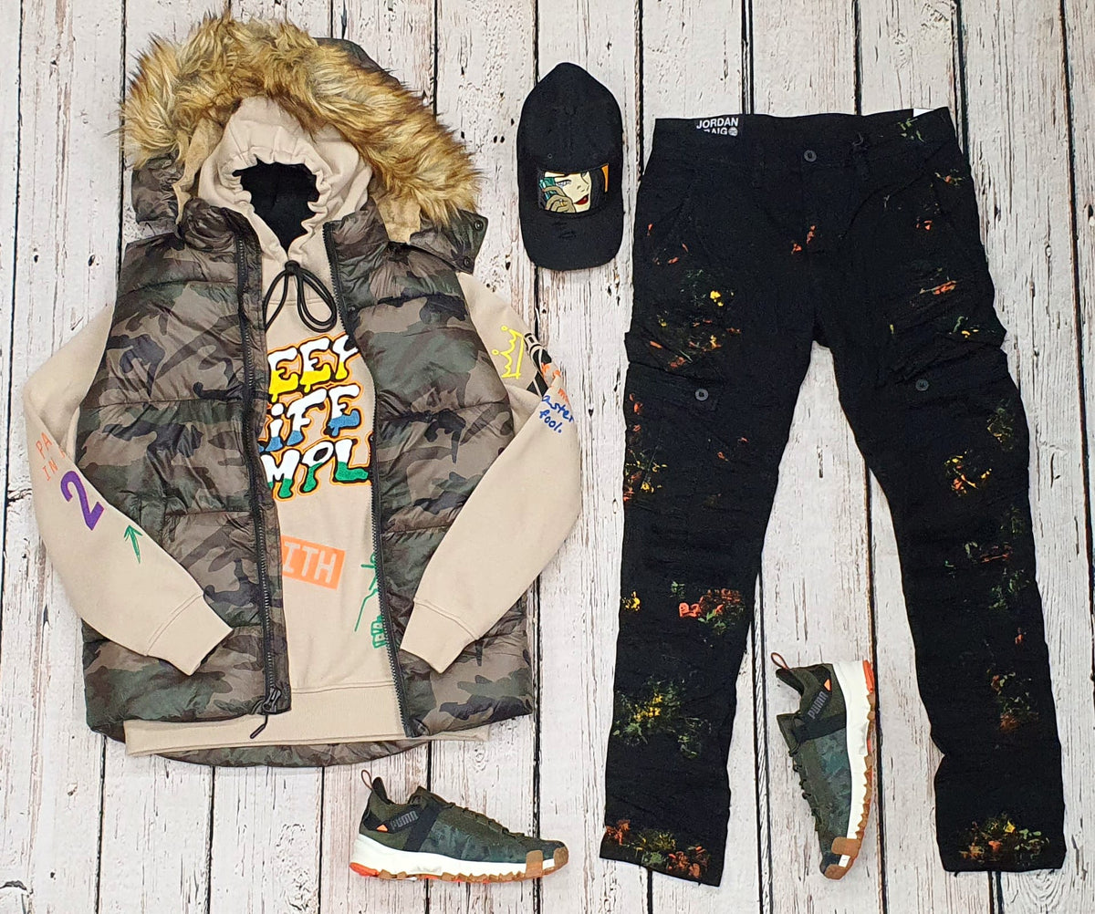 Jordan Craig 5636M Black Painted Cargos – Jeanius Closet